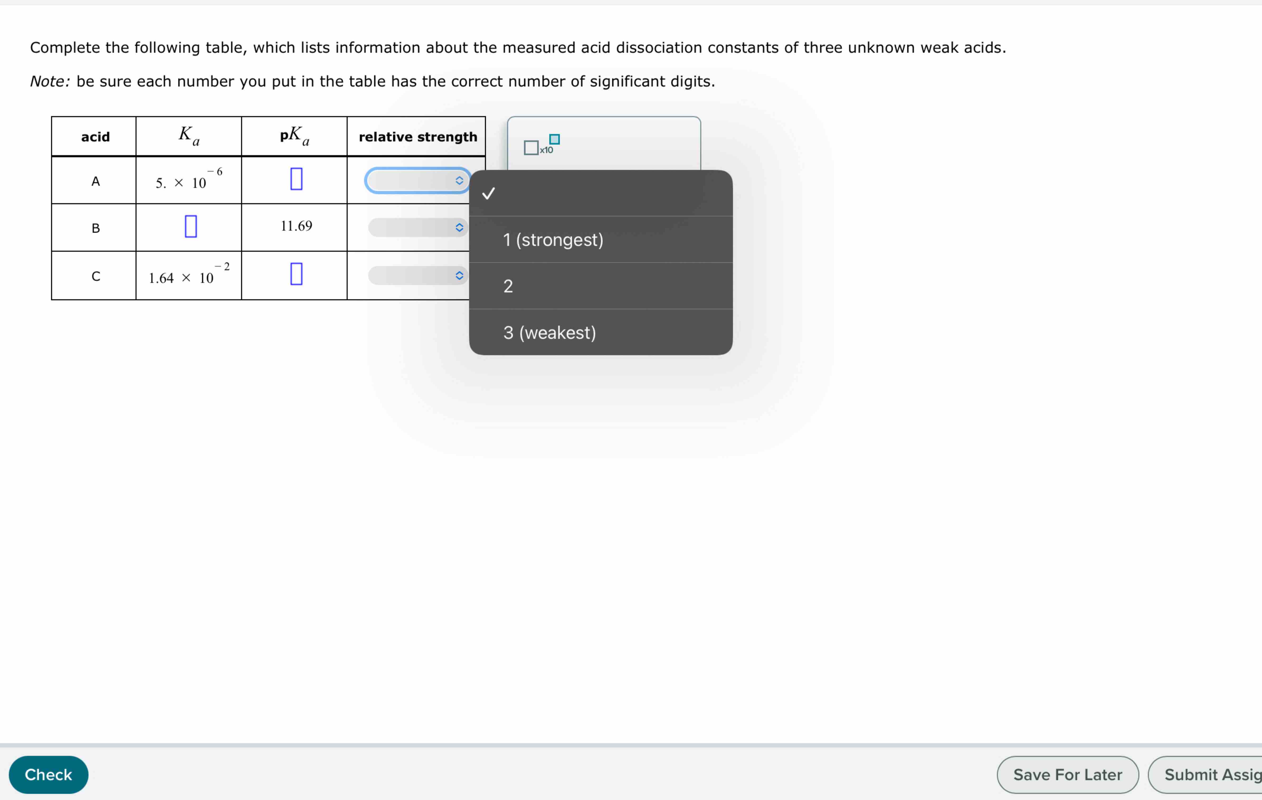 Solved Complete the following table, which lists information | Chegg.com