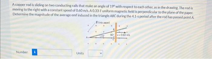 Solved A copper rod is sliding on two conducting rails that | Chegg.com