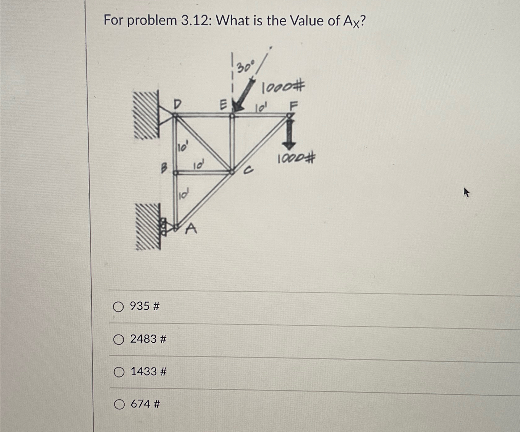 Solved For problem 3.12: What is the Value of Ax ?935 ﻿#2483 | Chegg.com
