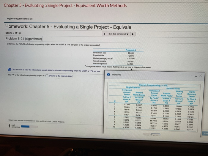 Solved Chapter 5-Evaluating a Single Project- Equivalent | Chegg.com