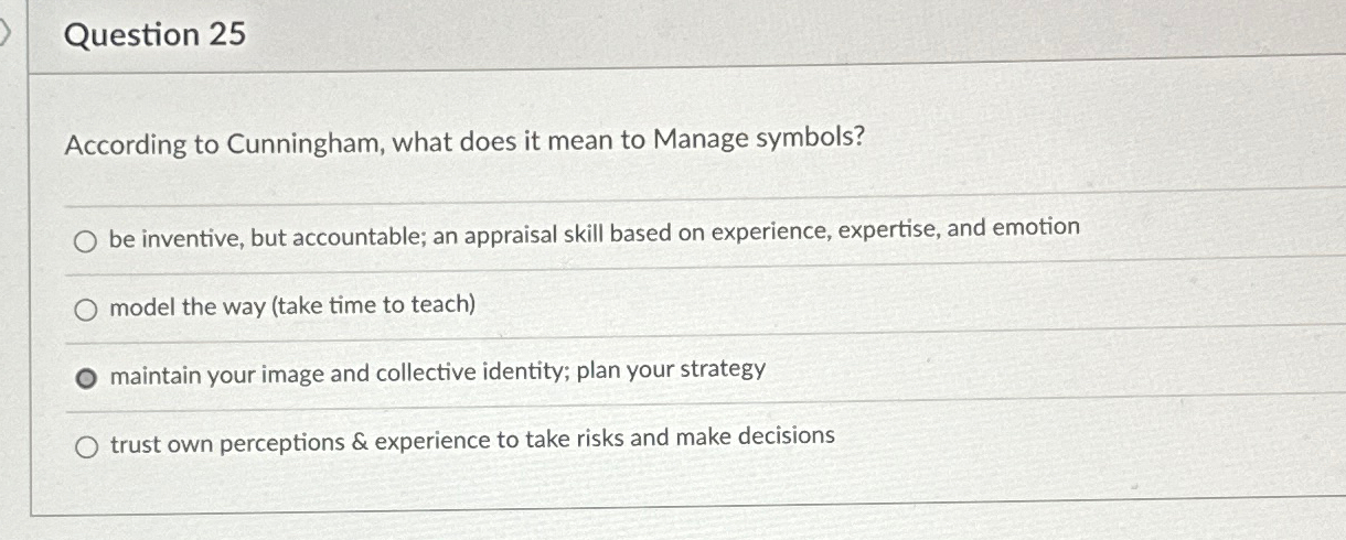 Solved Question 25According to Cunningham, what does it mean | Chegg.com