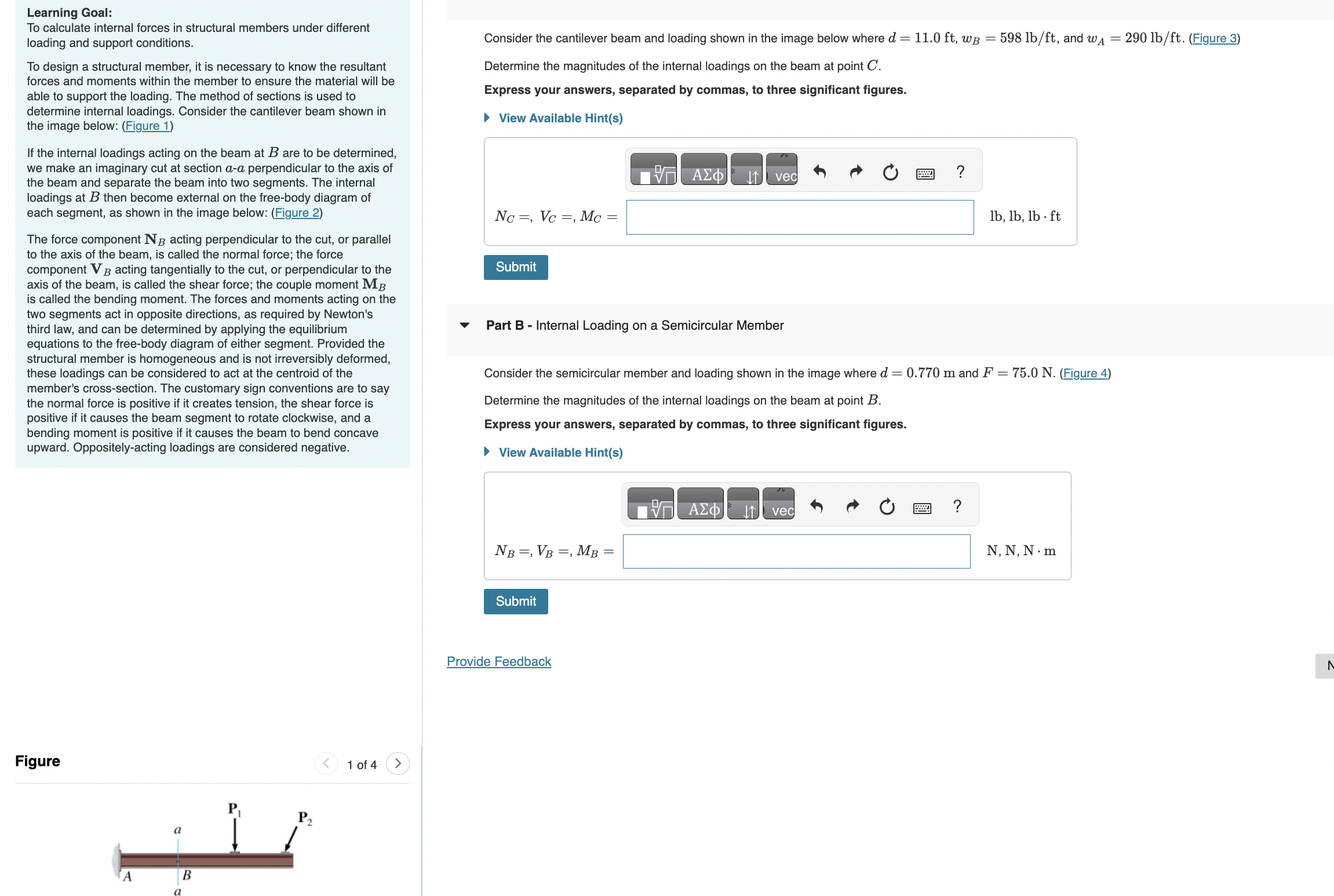 Solved Learning Goal:To calculate internal forces in | Chegg.com