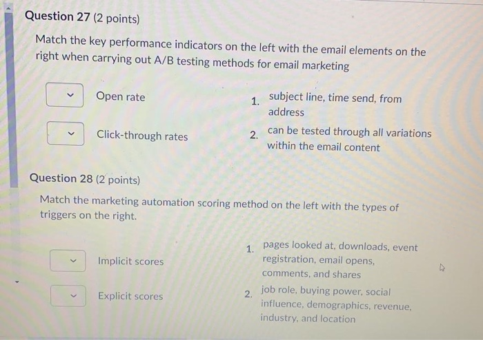 Solved Question 23 (2 points) Match the type of design on | Chegg.com