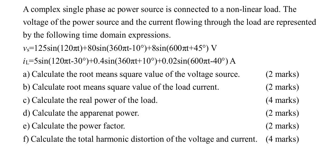 Solved A complex single phase ac power source is connected | Chegg.com