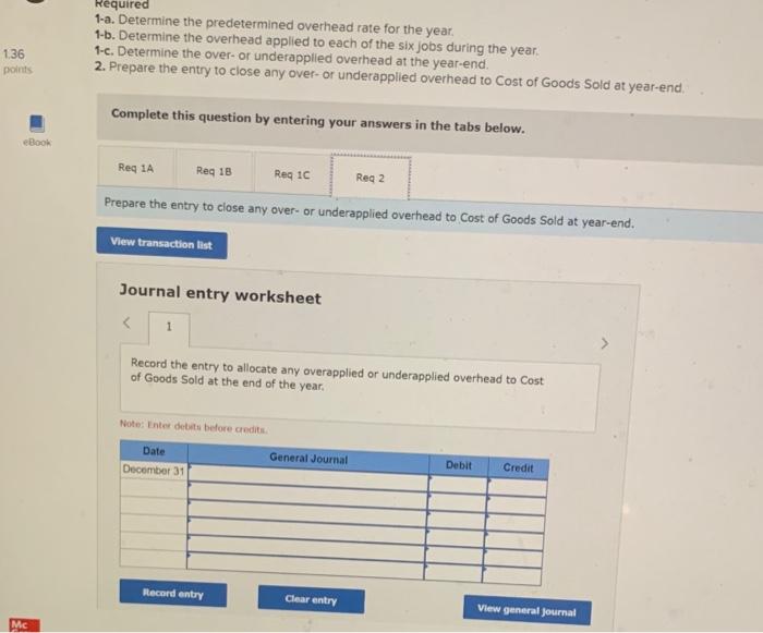 Solved Problem 15-5A (Algo) Computing and applying overhead | Chegg.com