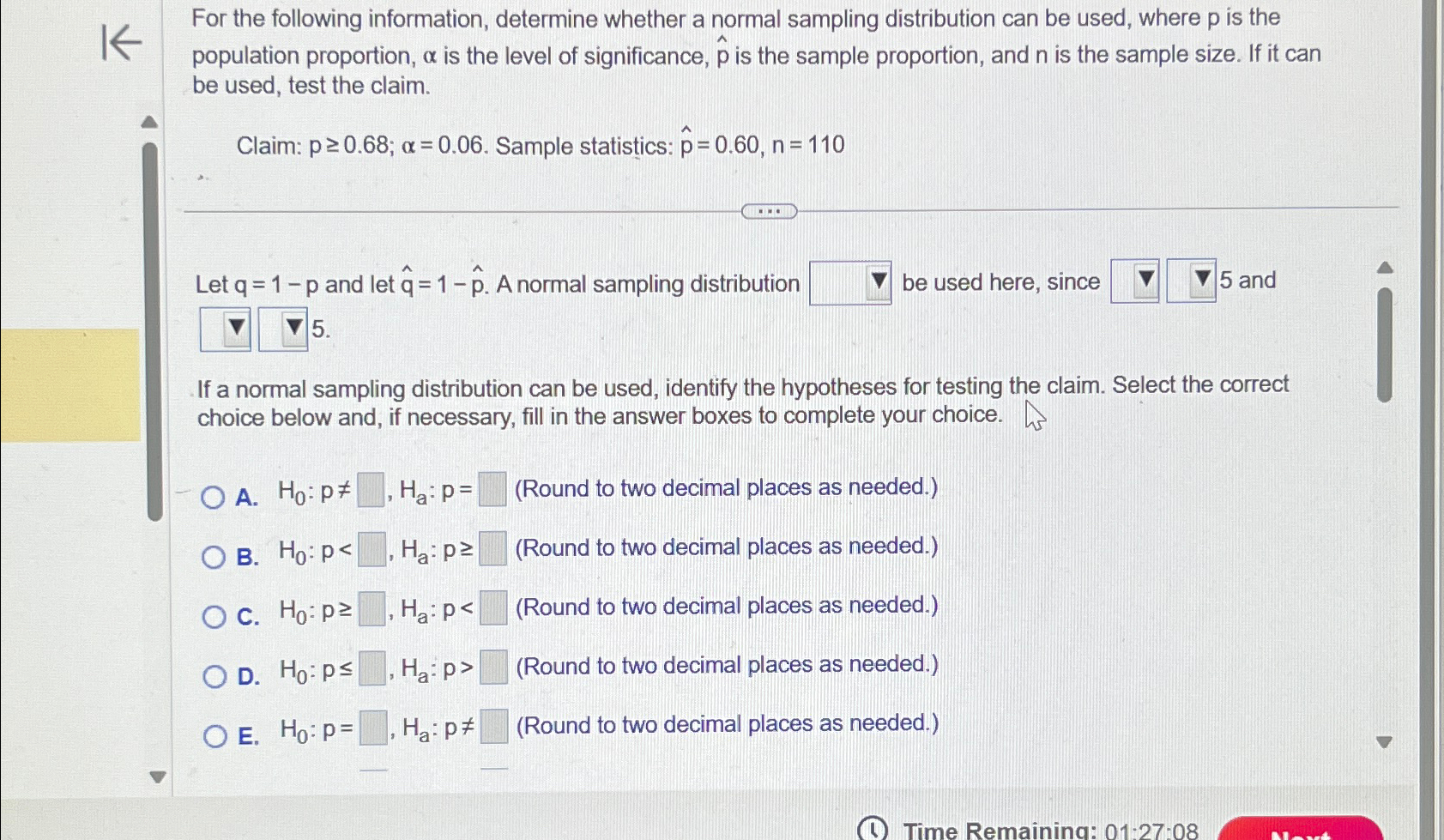 Solved For the following information, determine whether a | Chegg.com