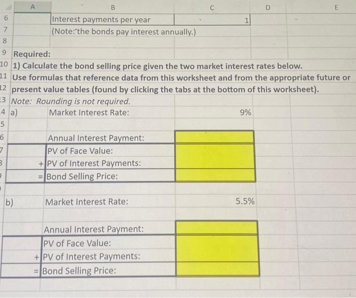 Solved Bond Pricing using Present Value Tables using Excel's | Chegg.com