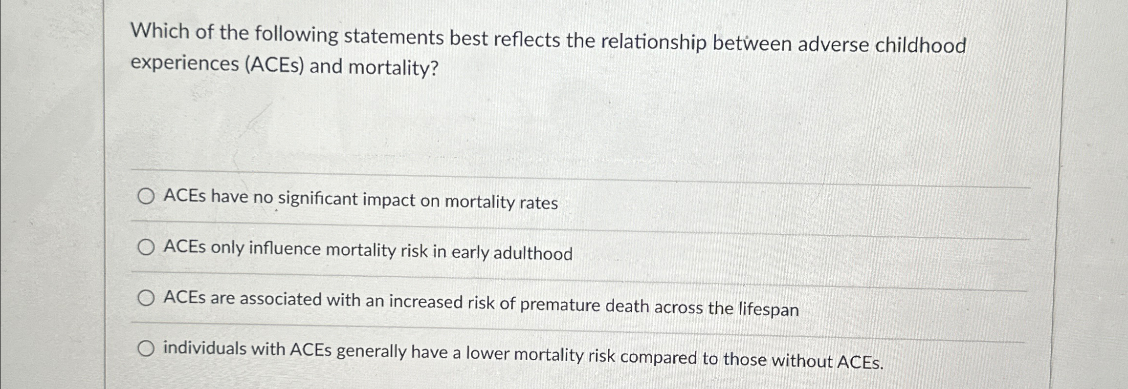 Solved Which of the following statements best reflects the | Chegg.com