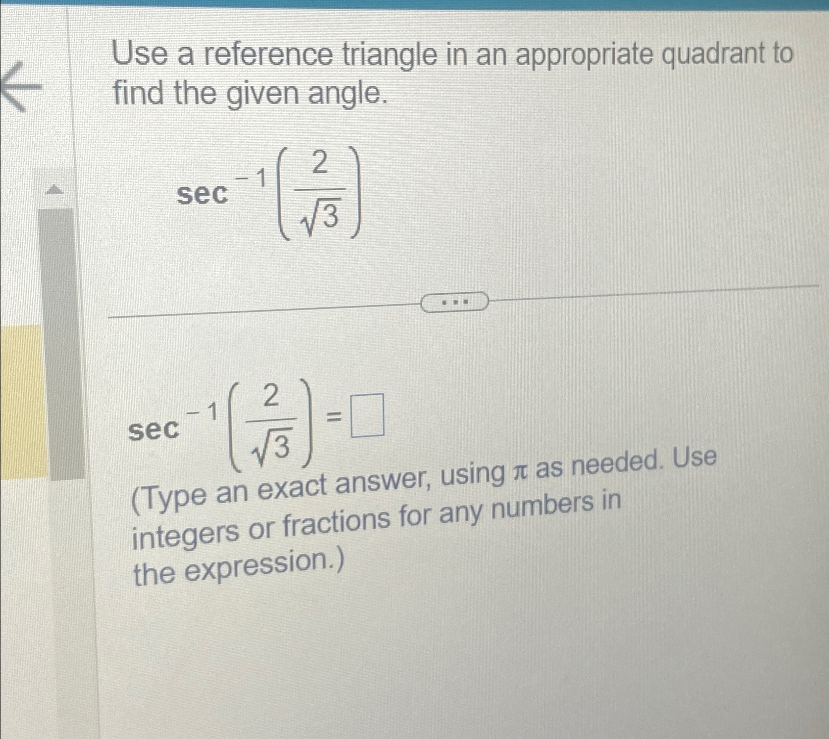Solved Use a reference triangle in an appropriate quadrant | Chegg.com