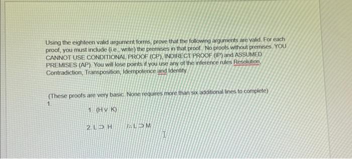 Solved Using the eighteen valid argument forms, prove that | Chegg.com