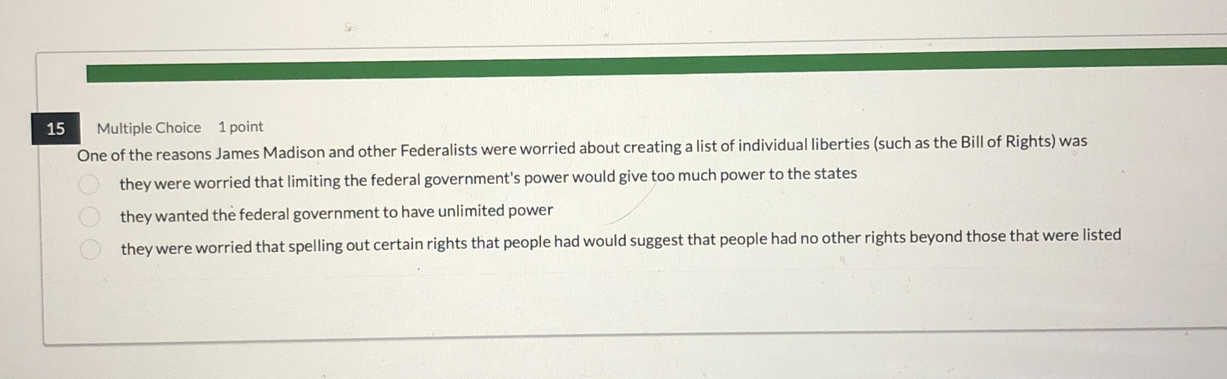 Solved 15Multiple Choice1 ﻿pointOne of the reasons James | Chegg.com