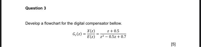 Solved Develop a flowchart for the digital compensator | Chegg.com