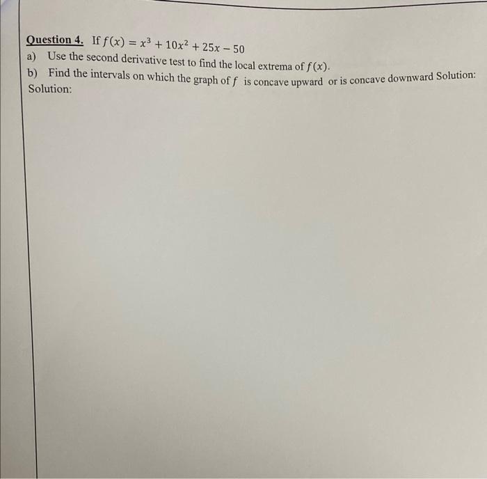 Solved Question 1. Find the extrema of f(x)=x2−6x on the | Chegg.com