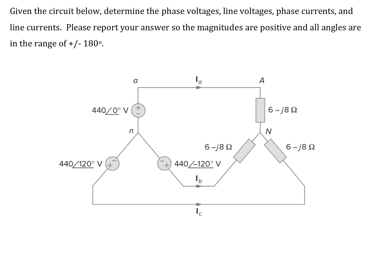 Solved Given the circuit below, determine the phase | Chegg.com