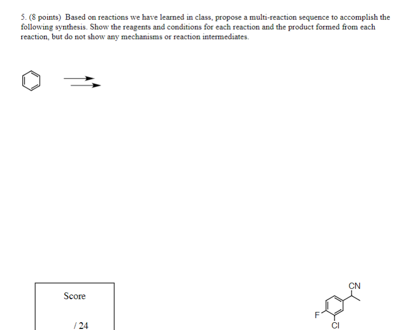 Solved ( 8 ﻿points) ﻿Based on reactions we have learned in | Chegg.com