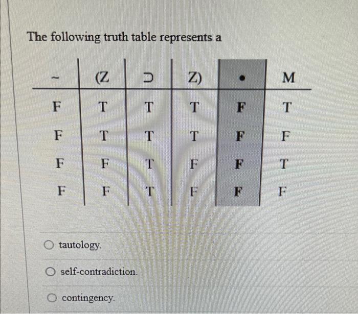 Use a short form truth table to answer the following | Chegg.com