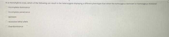 Solved Incomplete dominance incomplete penetrance- epistarns | Chegg.com