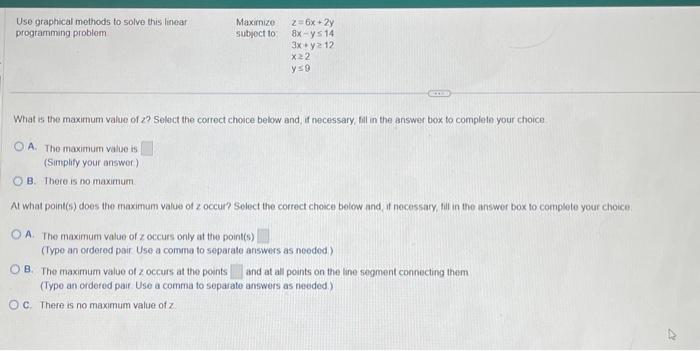 Solved Use graphical methods to solve this linear | Chegg.com