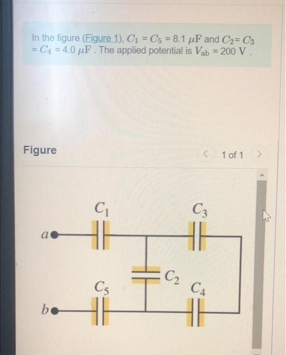 Solved In the figure (Figure 1), C1 = C5 = 8.1 uF and C2=C3 | Chegg.com
