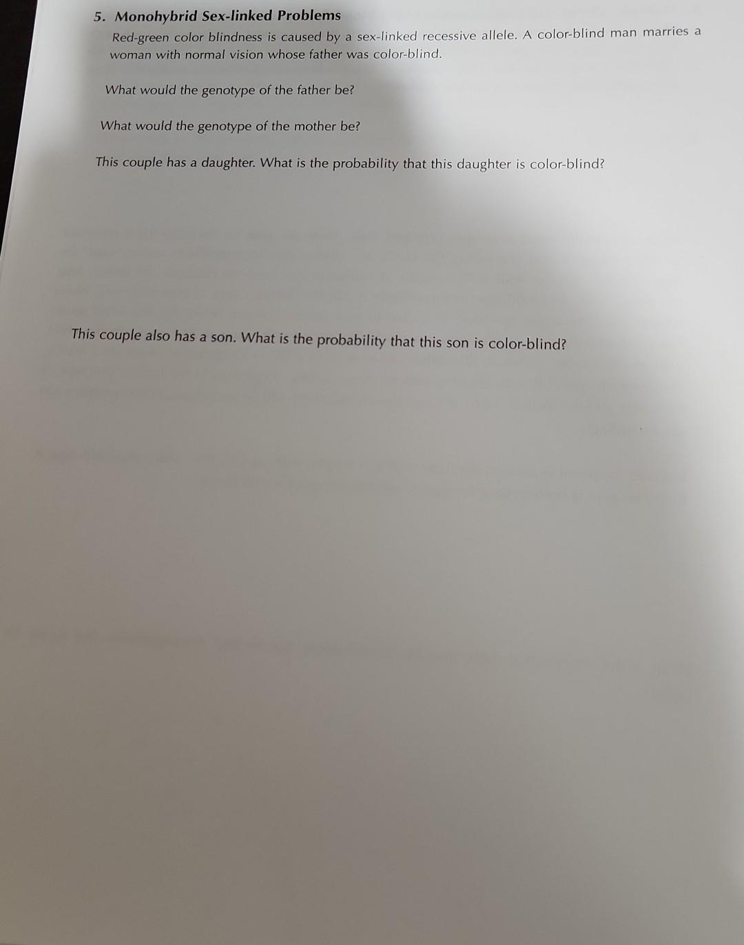 Solved 1. Monohybrid Inheritance Problem with Complete | Chegg.com
