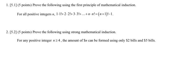 Solved 1. [5.1] (5 points) Prove the following using the | Chegg.com
