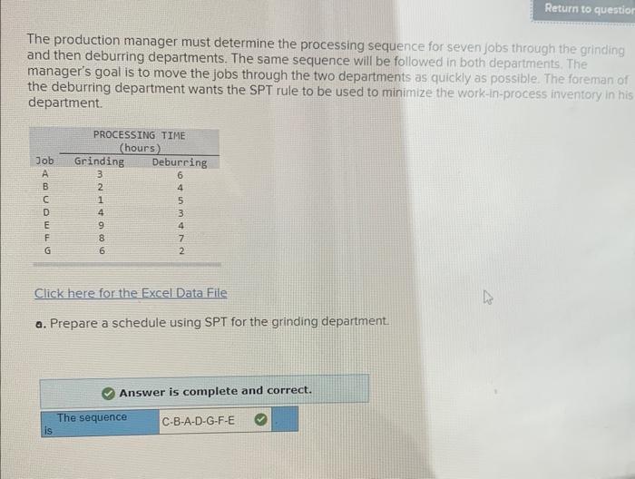 Solved The production manager must determine the processing | Chegg.com