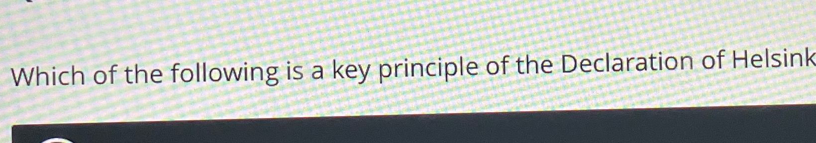 Solved Which of the following is a key principle of the | Chegg.com