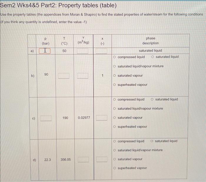 Solved The question is about Property table covered in | Chegg.com