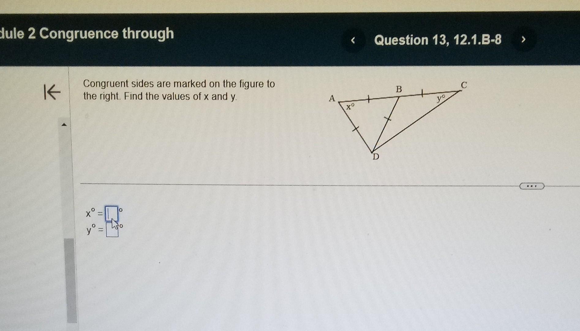 Solved dule 2 Congruence through K Congruent sides are | Chegg.com