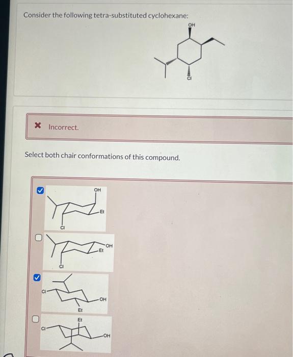 Solved Consider the following tetra-substituted cyclohexane: | Chegg.com