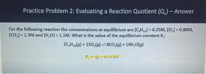 Solved Practice Problem 1: Writing Reaction Quotient | Chegg.com