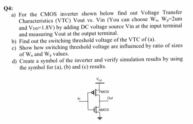 Homework 3): Based on Cadence training using CMOS | Chegg.com