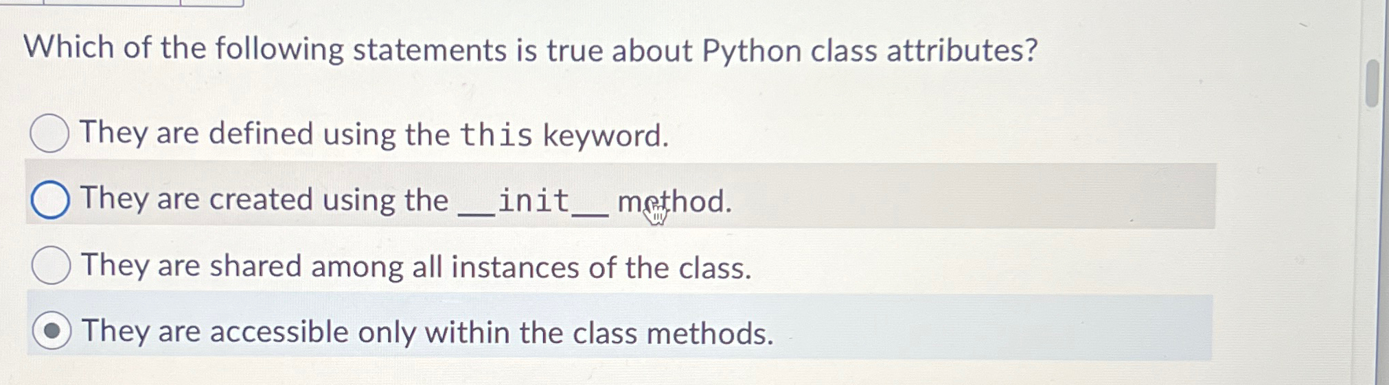 Solved Which of the following statements is true about | Chegg.com