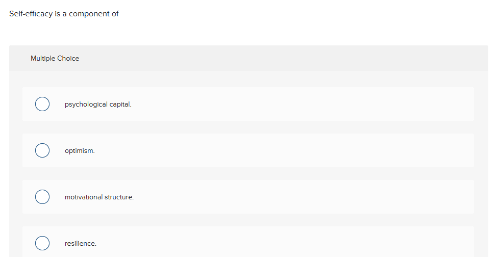 Solved Self-efficacy is a component ofMultiple | Chegg.com