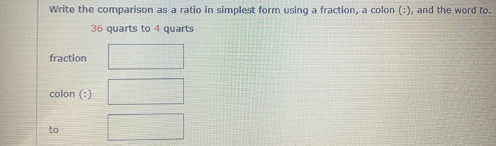 Solved Write the comparison as a ratio in simplest form | Chegg.com