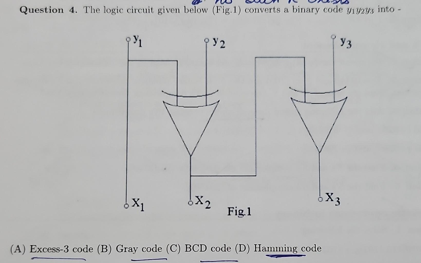 Solved Question 4 The Logic Circuit Given Below Fig1 1004