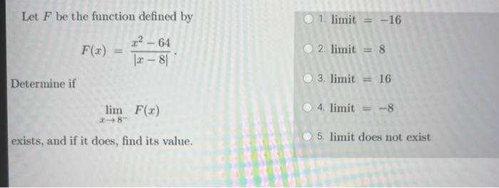 Solved Let F be the function defined byF(e)22-64E-SDetermine | Chegg.com