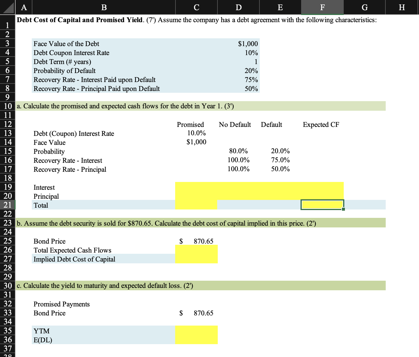Solved please use excel to solve !!!! ﻿and please use cell | Chegg.com