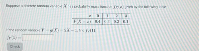 Solved Suppose a discrete random variable X has probability | Chegg.com