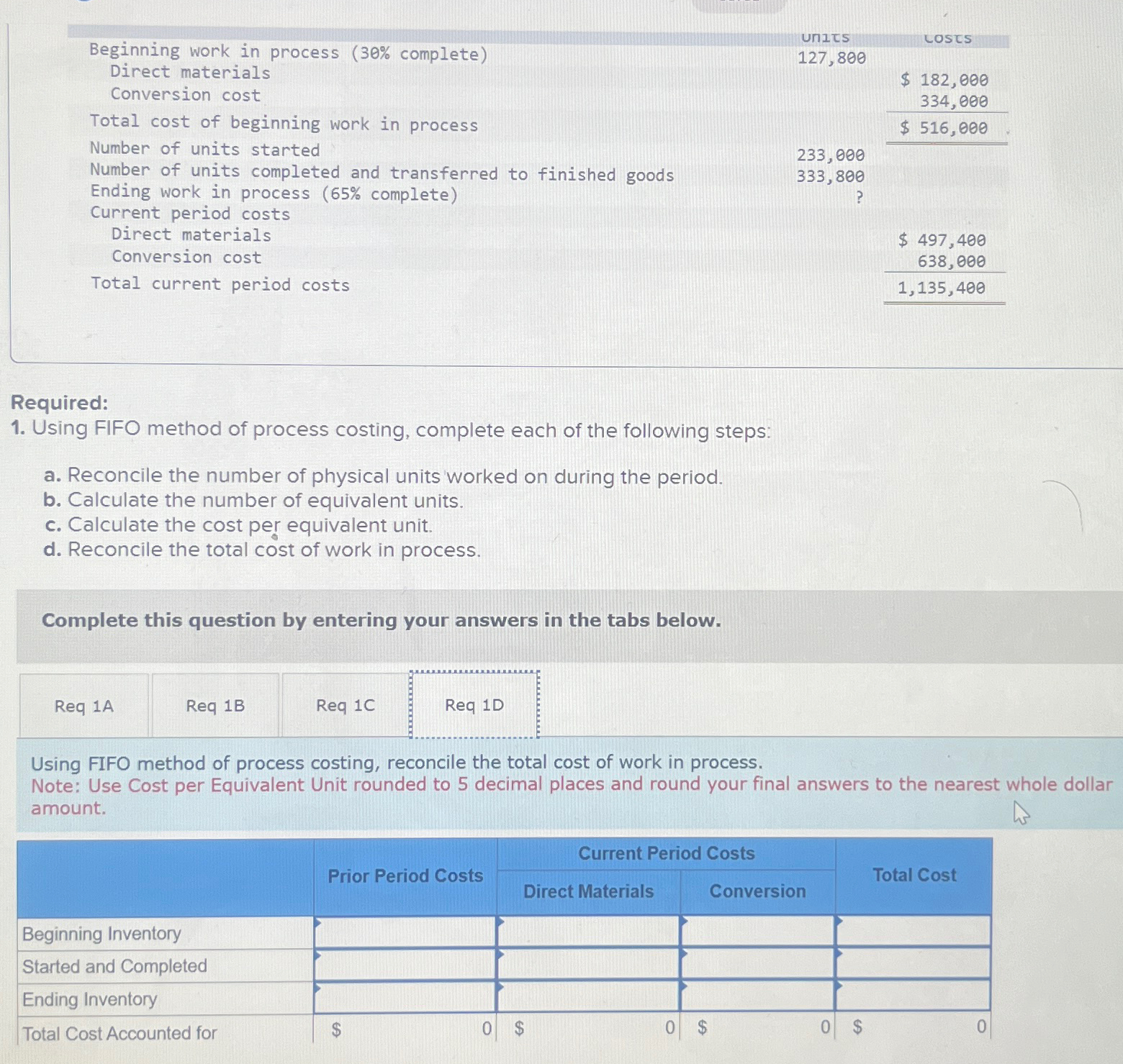 Solved \table[[\table[[Beginning work in process ( 30% | Chegg.com