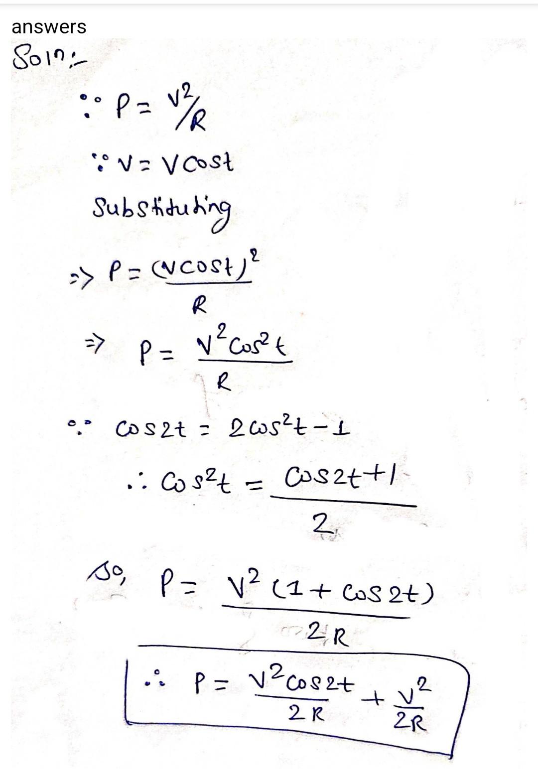 Solved (ii) The power p in an electrical circuit is given by | Chegg.com