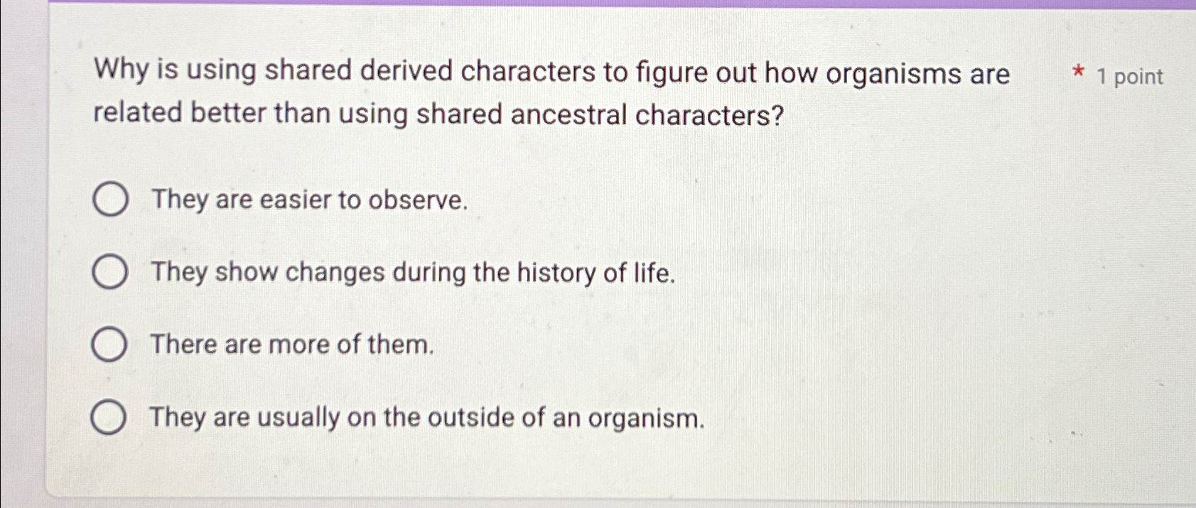 Solved Why is using shared derived characters to figure out | Chegg.com