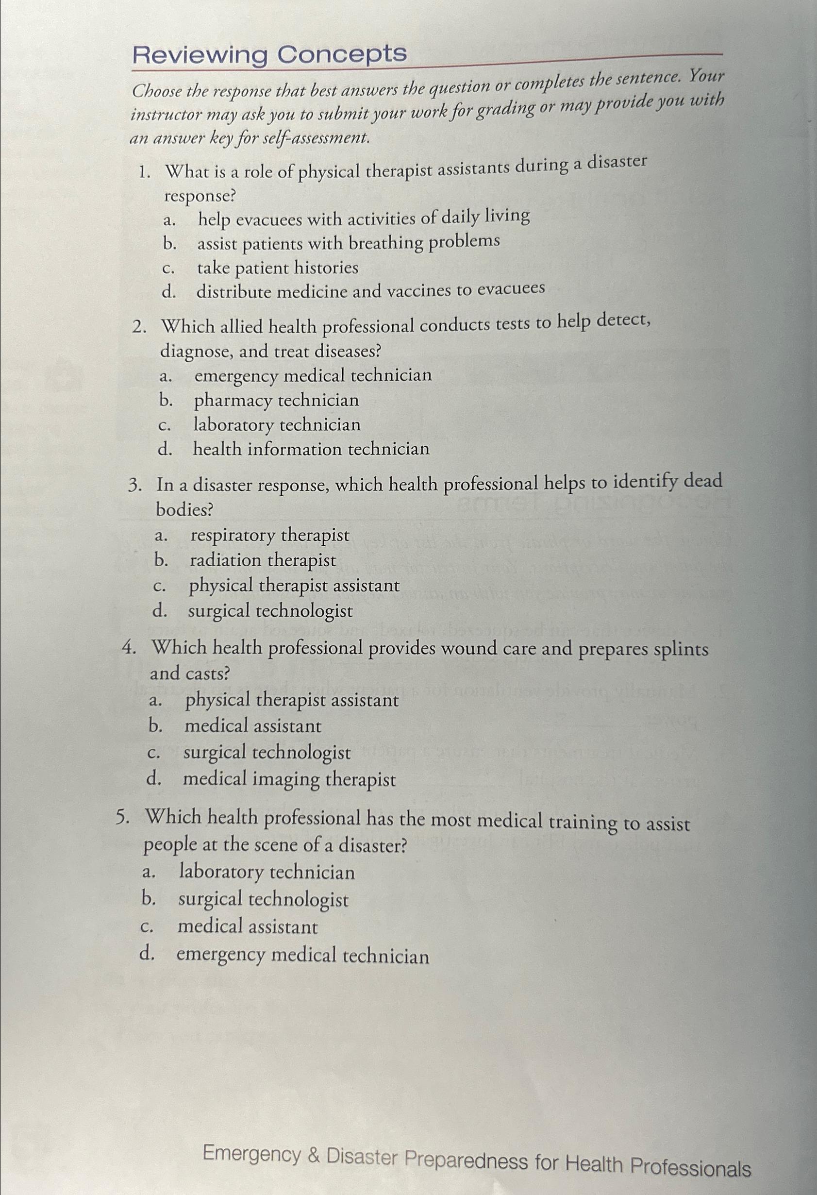 Solved Reviewing ConceptsChoose the response that best | Chegg.com