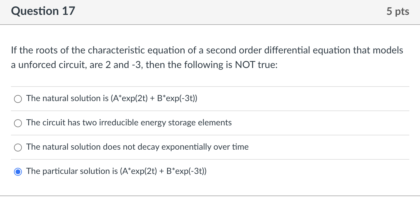 Solved Question 17If the roots of the characteristic | Chegg.com