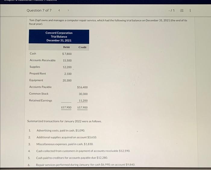 Solved Tom Zopf owns and manages a computer repair service, | Chegg.com
