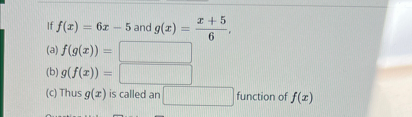 Solved If f(x)=6x-5 ﻿and | Chegg.com