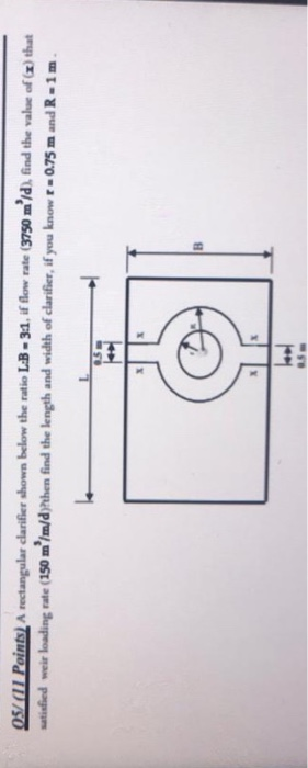 Solved 05/(11 Points) A rectangular clarifier shown below | Chegg.com