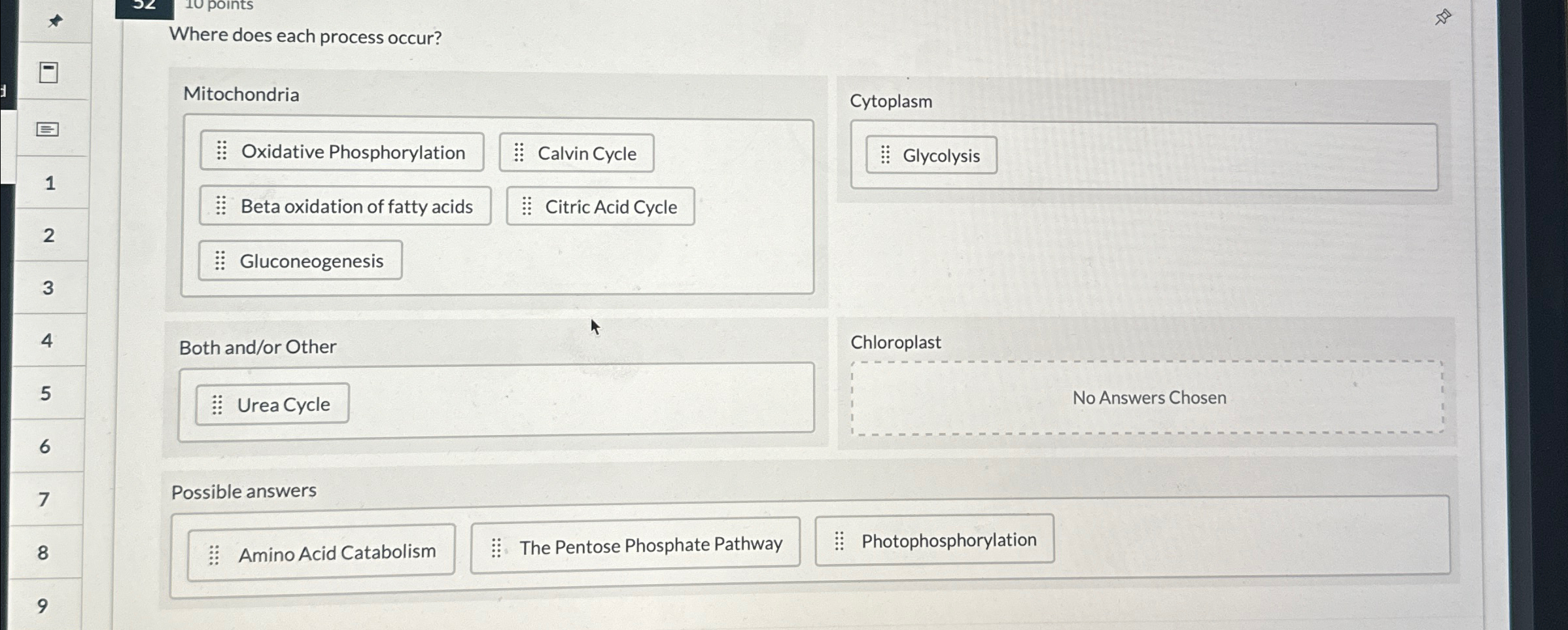 Solved Where does each process | Chegg.com