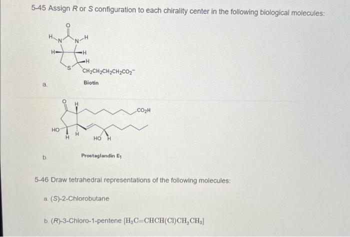 Solved 5-45 Assign R or S configuration to each chirality | Chegg.com