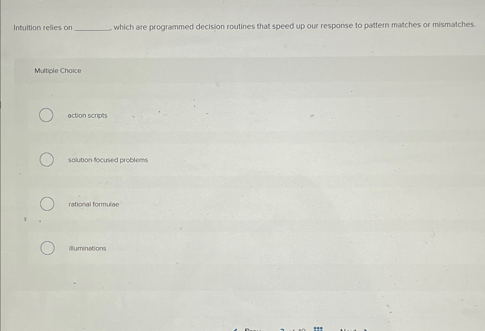 Solved Intuition relies onwhich are programmed decision | Chegg.com